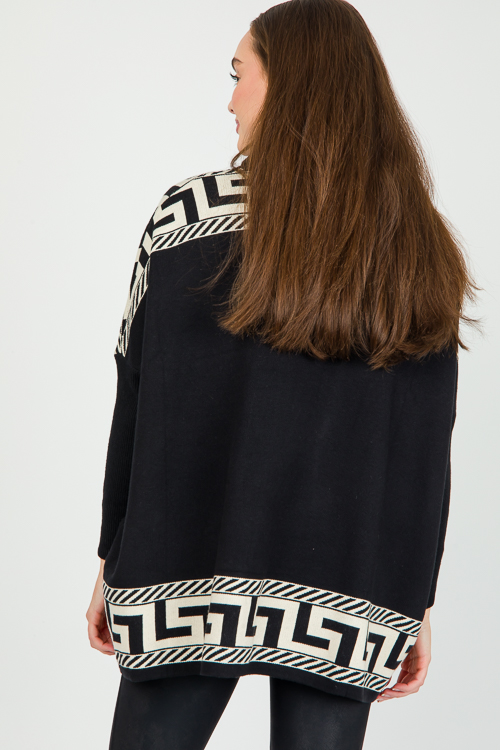 Greek Key Sweater, Black - New Arrivals - The Blue Door Boutique