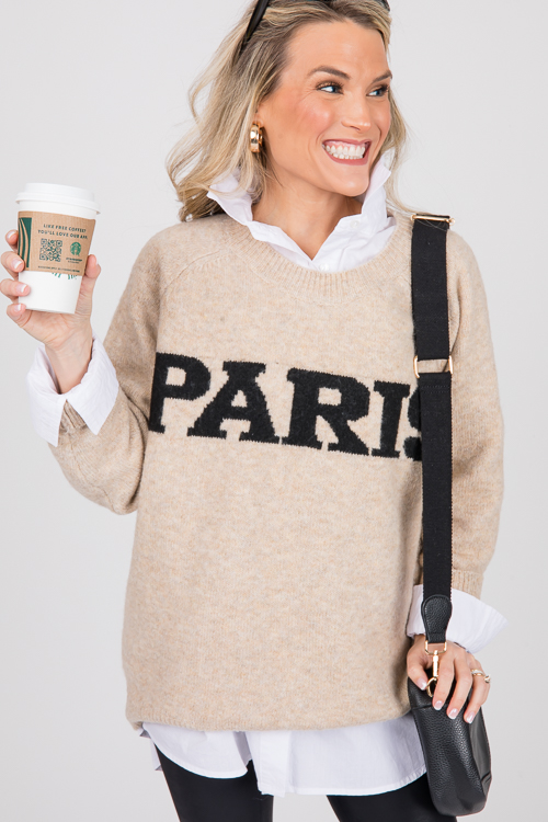 Paris Sweater, Oatmeal - New Arrivals - The Blue Door Boutique