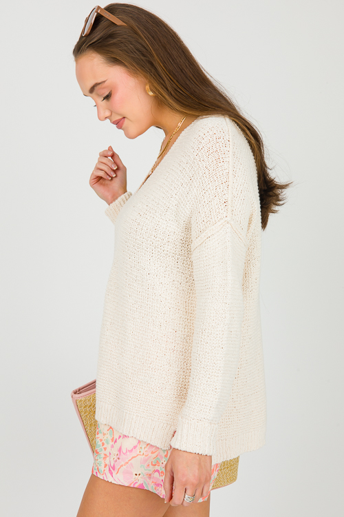 Leigh Sweater, Natural - New Arrivals - The Blue Door Boutique