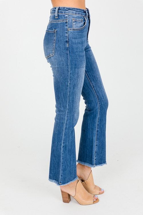 Ally Frayed Flare Jeans - New Arrivals - The Blue Door Boutique