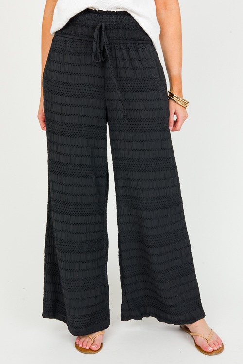 Textured Pants, Black - New Arrivals - The Blue Door Boutique