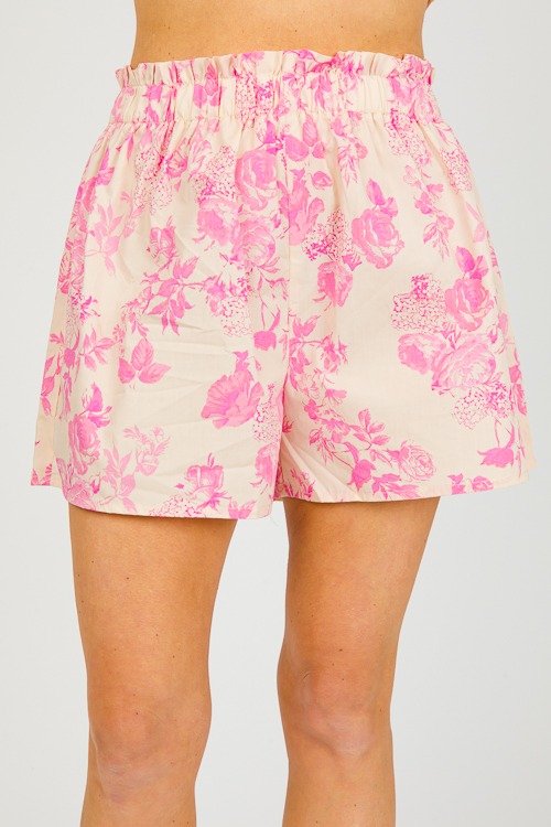 Pull-On Floral Shorts, Blush Pink - New Arrivals - The Blue Door Boutique