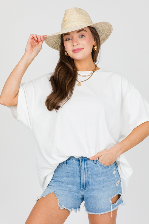 Hailey Tee, Off White - New Arrivals - The Blue Door Boutique