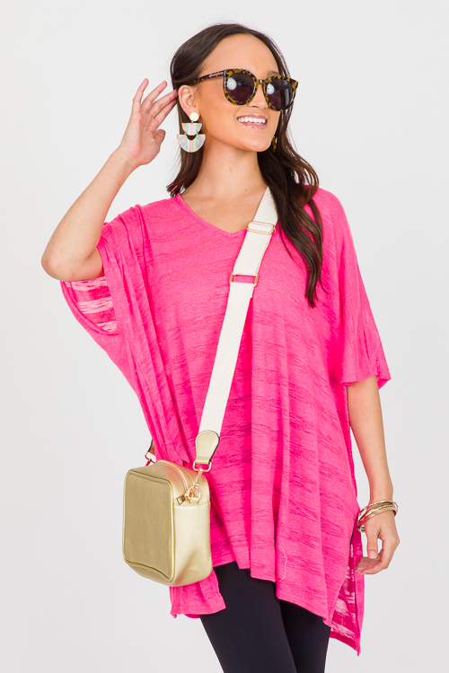 Beachy Tunic, Neon Pink - New Arrivals - The Blue Door Boutique