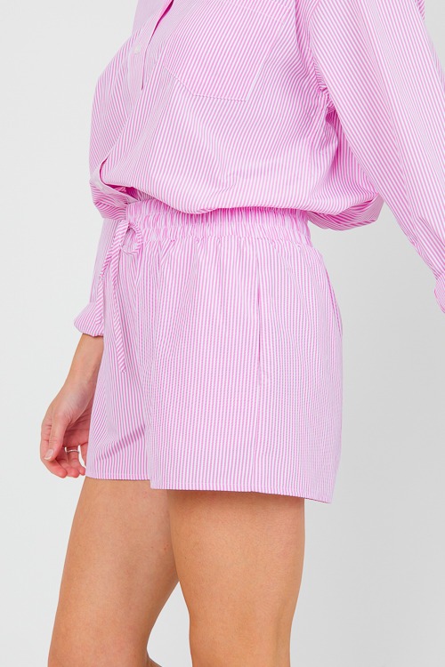 Striped Shorts Set, Pink - New Arrivals - The Blue Door Boutique