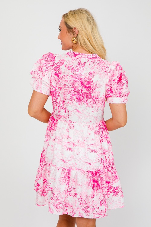 Mason Toile Dress, Hot Pink - New Arrivals - The Blue Door Boutique
