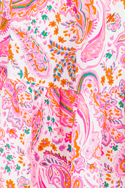 Notch Neck Ruffle Top, Hot Pink - New Arrivals - The Blue Door Boutique