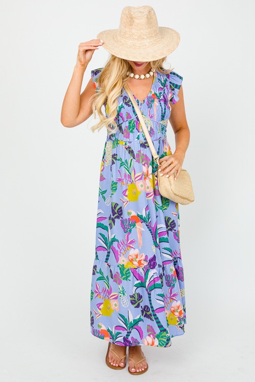 Rainforest Maxi, Peri Blue - New Arrivals - The Blue Door Boutique
