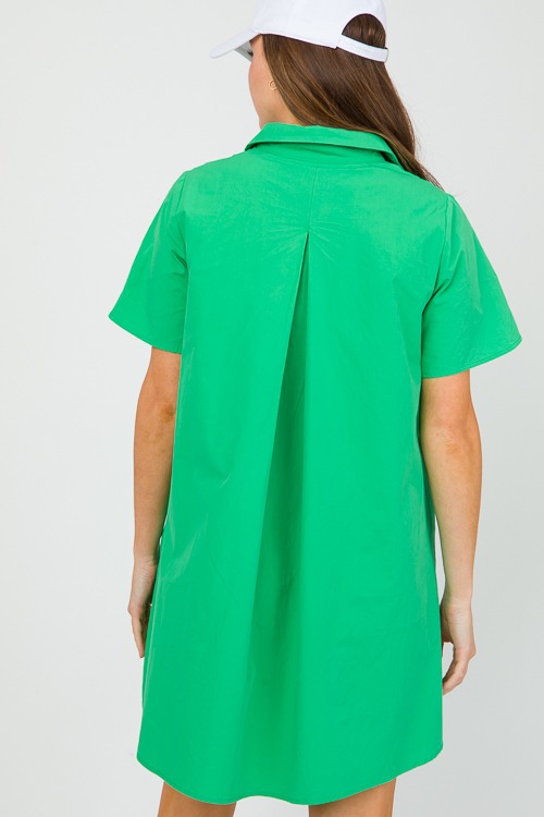 A-Line Shirt Dress, Paris Green - New Arrivals - The Blue Door Boutique