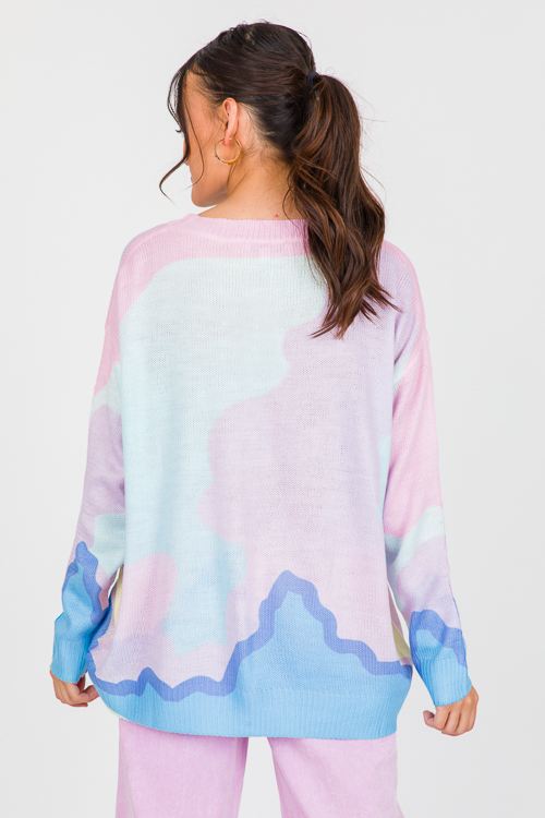 Pastel Abstract Sweater, Lavender/Blue - New Arrivals - The Blue Door ...