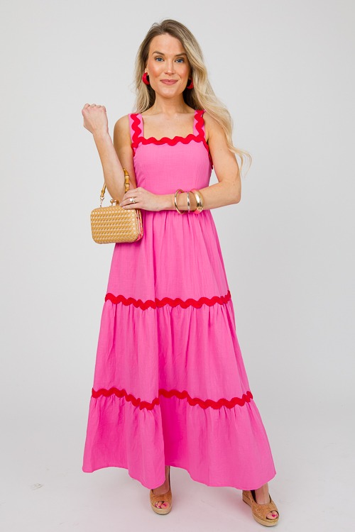 Ric Rac Linen Midi, Pink - New Arrivals - The Blue Door Boutique