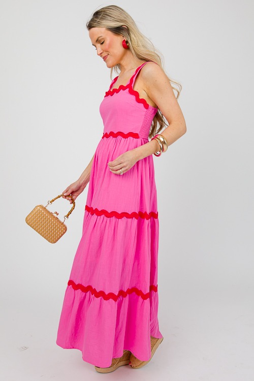 Ric Rac Linen Midi, Pink - New Arrivals - The Blue Door Boutique