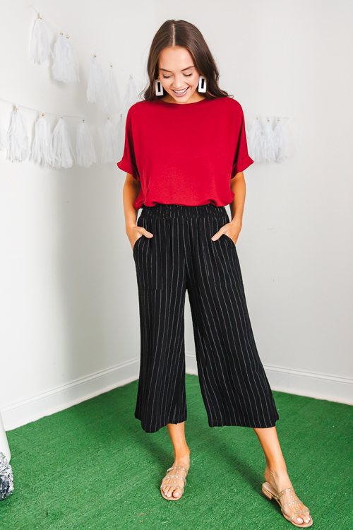Faded Line Pants, Black - SALE - The Blue Door Boutique