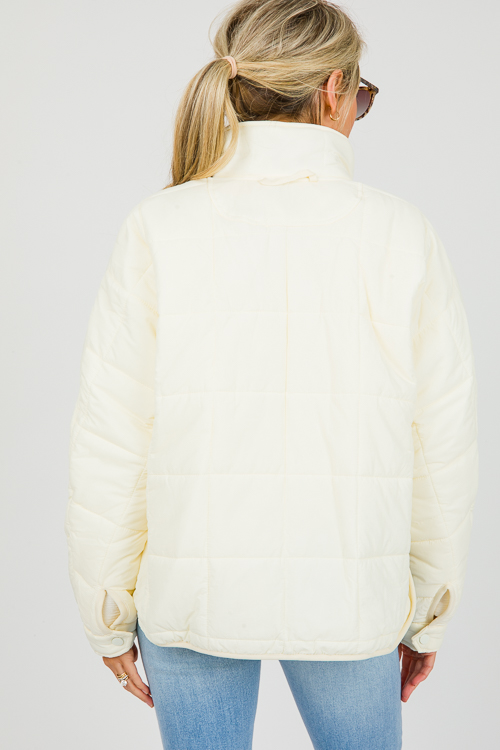 Cream Quilted Jacket - New Arrivals - The Blue Door Boutique