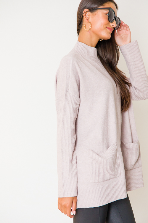 Patch Pocket Tunic Sweater, Lavender - New Arrivals - The Blue Door ...