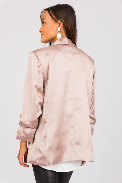 Satin Blazer, Champagne - New Arrivals - The Blue Door Boutique