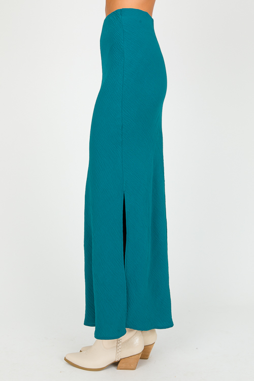 Solid Maxi Skirt, Teal - SALE - The Blue Door Boutique