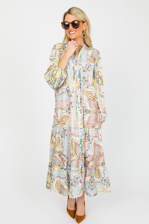 Drop Tier Print Midi, Multi - New Arrivals - The Blue Door Boutique