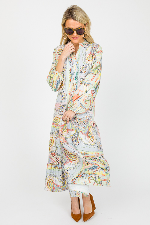 Drop Tier Print Midi, Multi - New Arrivals - The Blue Door Boutique