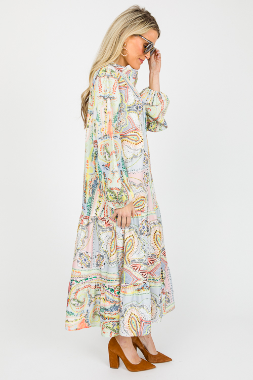 Drop Tier Print Midi, Multi - New Arrivals - The Blue Door Boutique