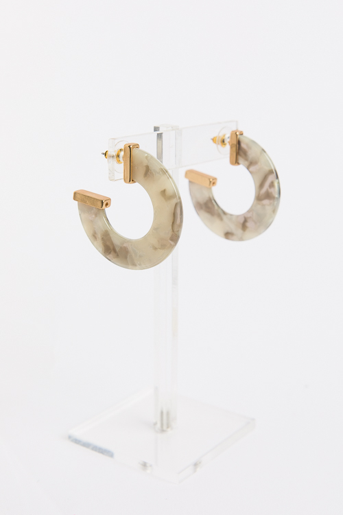 Metal Edge Resin Hoops - Jewelry - Accessories - The Blue Door Boutique