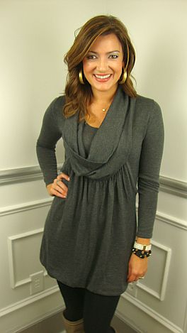 Down Under Tunic, Gray - Tops - The Blue Door Boutique