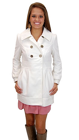 Bow Back Coat, Ivory - The Blue Door Boutique