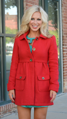 Red Apple Coat - The Blue Door Boutique