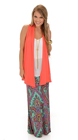 Paisley Please Maxi Skirt, Green - Bottoms - The Blue Door Boutique