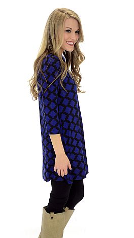 Best Basic Tunic, Blue Diamond - Dresses - The Blue Door Boutique