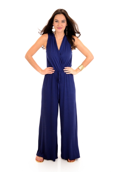 Pump it Up Jumpsuit, Navy - Rompers / Jumpsuits - The Blue Door Boutique