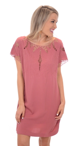 Floral Mesh Frock - Dresses w/ Sleeves - Dresses - The Blue Door Boutique