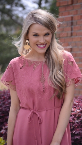 Floral Mesh Frock - Dresses w/ Sleeves - Dresses - The Blue Door Boutique