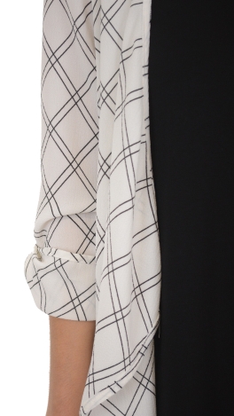 Window Pane Cardigan, White - Tops - The Blue Door Boutique