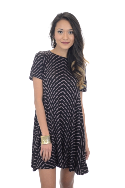 Lookie Loo Dress, Taupe Cylinders - Dresses w/ Sleeves - Dresses - The ...