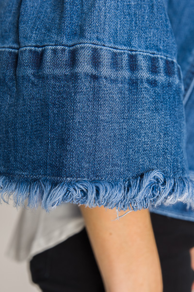 Bell Sleeve Denim Jacket - The Blue Door Boutique