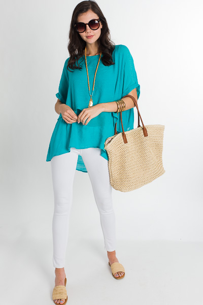Julia Tiered Top, Jade - Short Sleeve & Sleeveless - Tops - The Blue ...