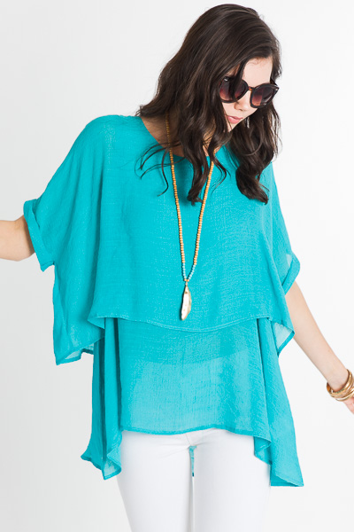 Julia Tiered Top, Jade - Short Sleeve & Sleeveless - Tops - The Blue ...