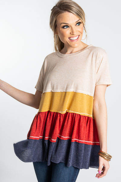Fall Leaves Colorblock Tee - Short Sleeve & Sleeveless - Tops - The ...