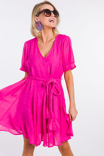 Elle Braided Belt Dress - Dresses w/ Sleeves - Dresses - The Blue Door ...