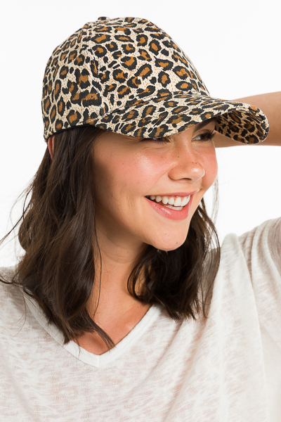 Leopard Baseball Cap - Accessories - The Blue Door Boutique