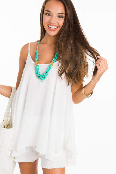 2 Layer Solid Cami, White - Short Sleeve & Sleeveless - Tops - The Blue ...